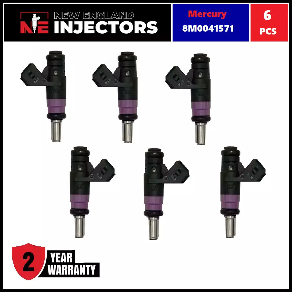 Reman Mercury 8M0041571 Set of 6 Fuel Injector 200 HP 2 Stroke Fits 20 ...
